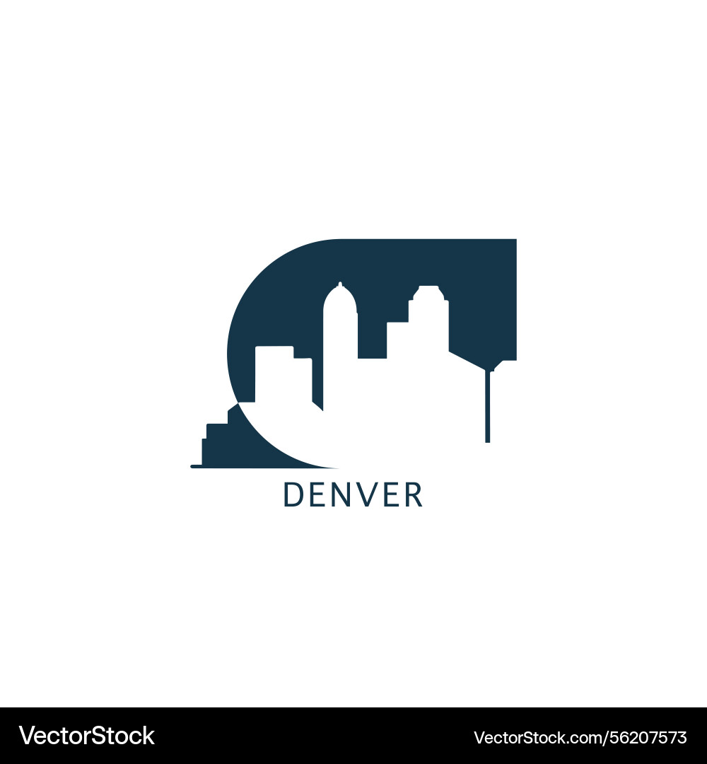 Denver icon with skyline panoramic view city Vector Image