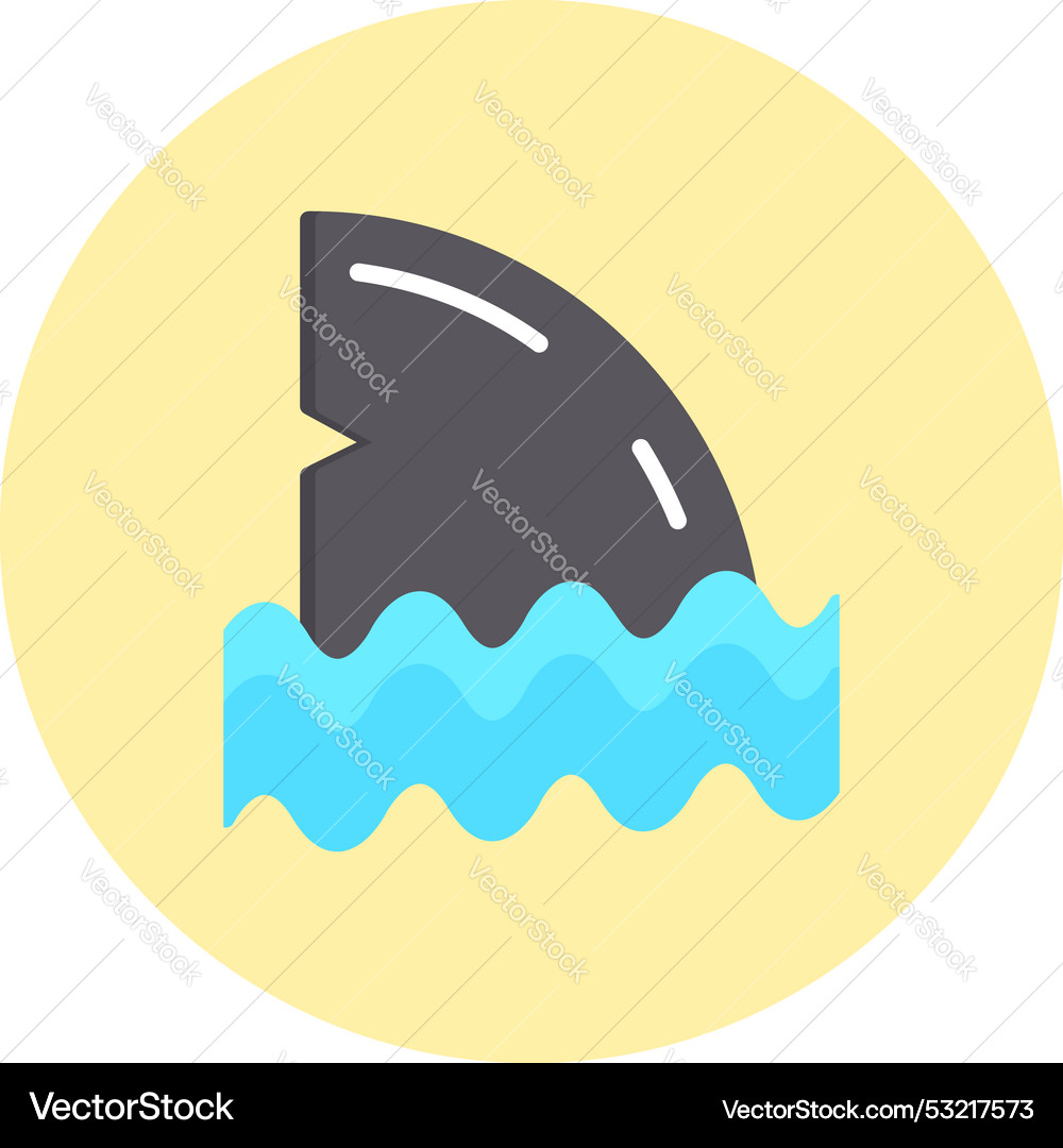 Fin flat circle icon Royalty Free Vector Image