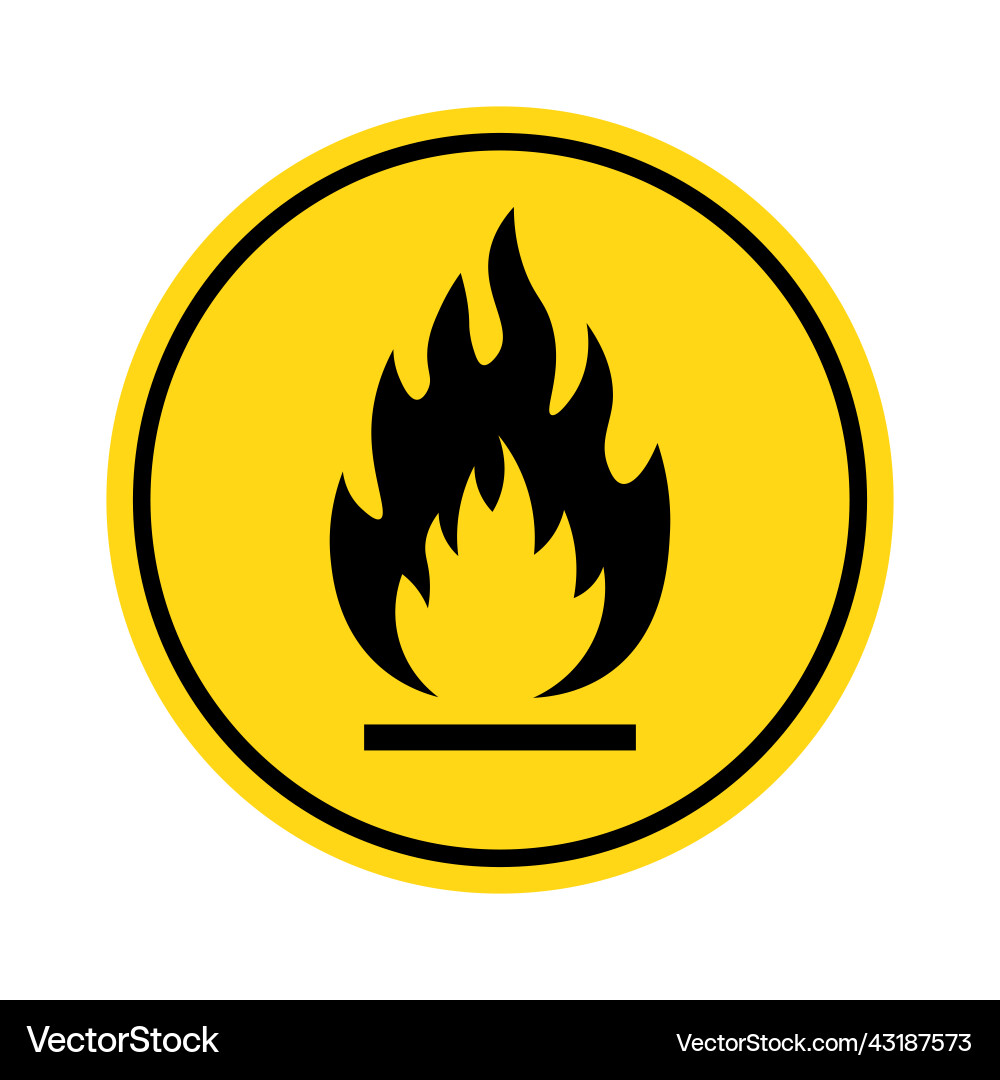 Feuerwarnsymbol brennbar Schild chemische Gefahr Vektorbild