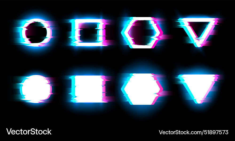 Glitch and digital noise effects of various frames