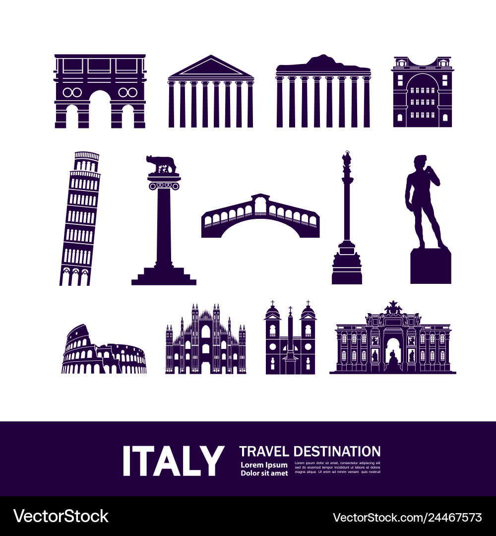 Italy travel destination Royalty Free Vector Image