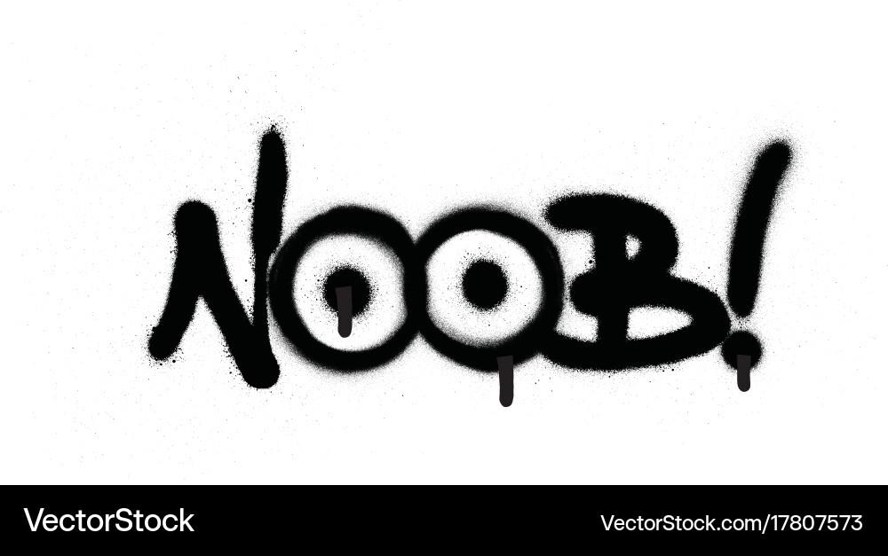 Noob Chat Graffiti - Black Text Royalty Free Vector Image