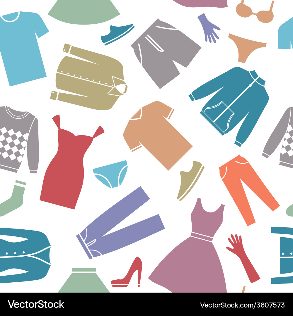 Seamless background with clothes Royalty Free Vector Image