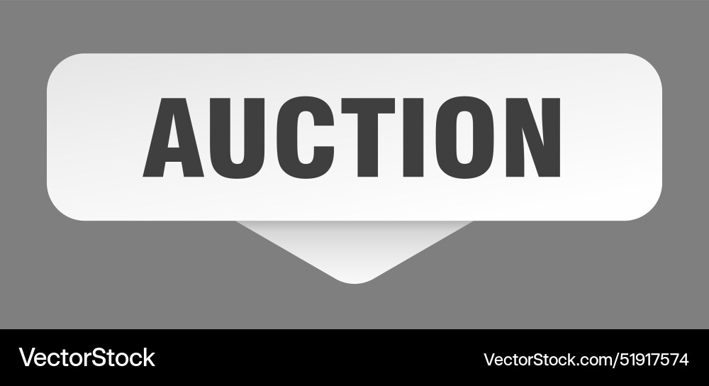 Auction sticker auction sign isolated on gray Vector Image