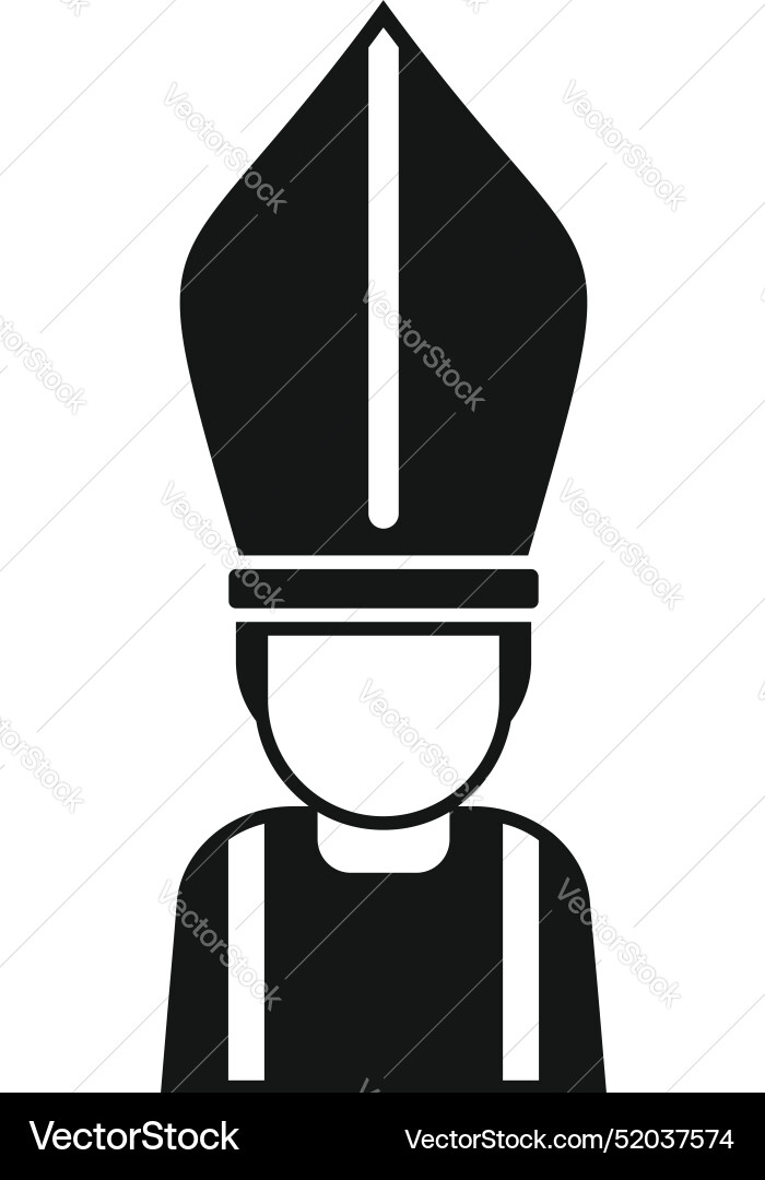 Catholic priest wearing traditional mitre hat icon