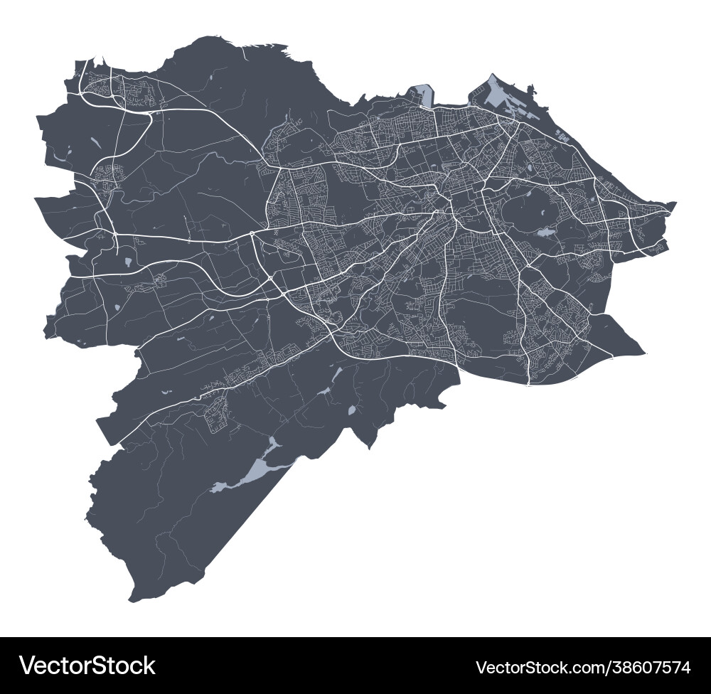 Edinburgh map detailed city Royalty Free Vector Image