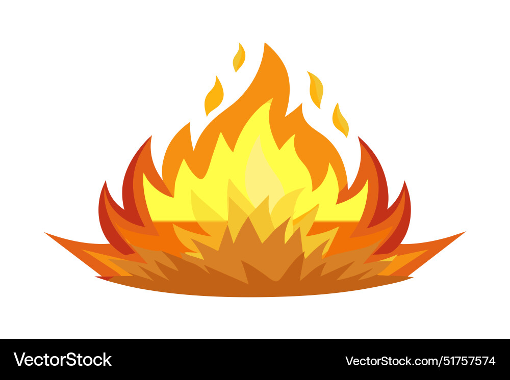 Fire flat on white background Royalty Free Vector Image
