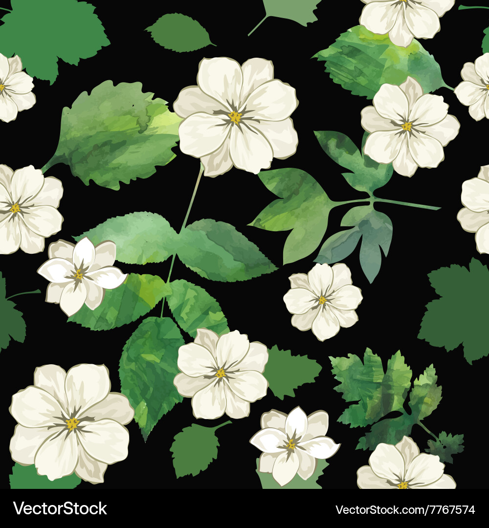 Flower and leaves Royalty Free Vector Image - VectorStock