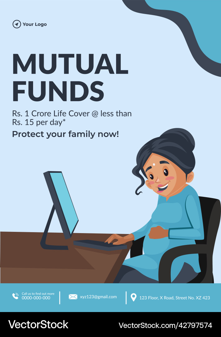 Flyer design of mutual funds Royalty Free Vector Image
