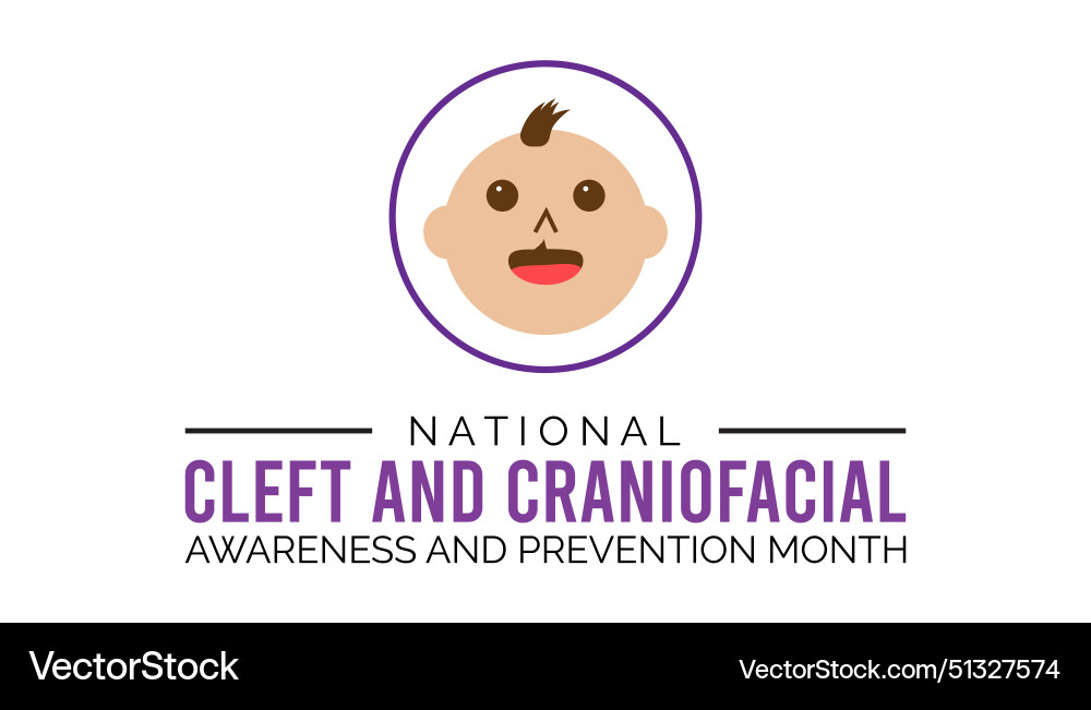 National cleft and craniofacial awareness Vector Image