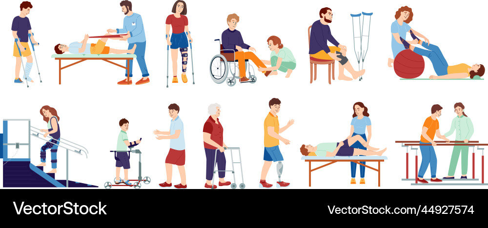 Orthopedic therapy icon set Royalty Free Vector Image