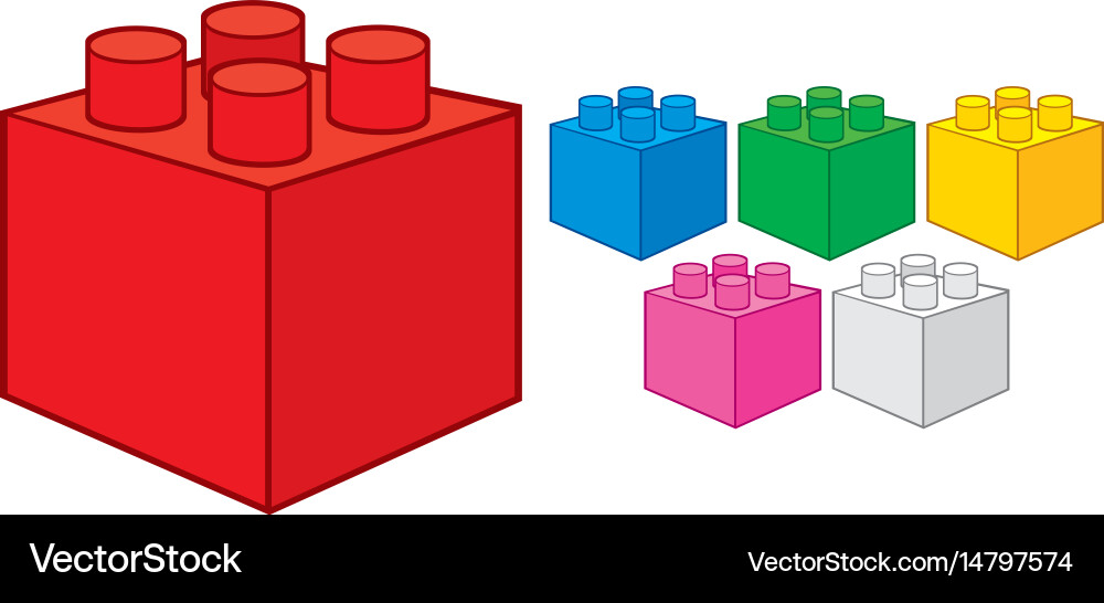 Plastic building block toy construction elements Vector Image