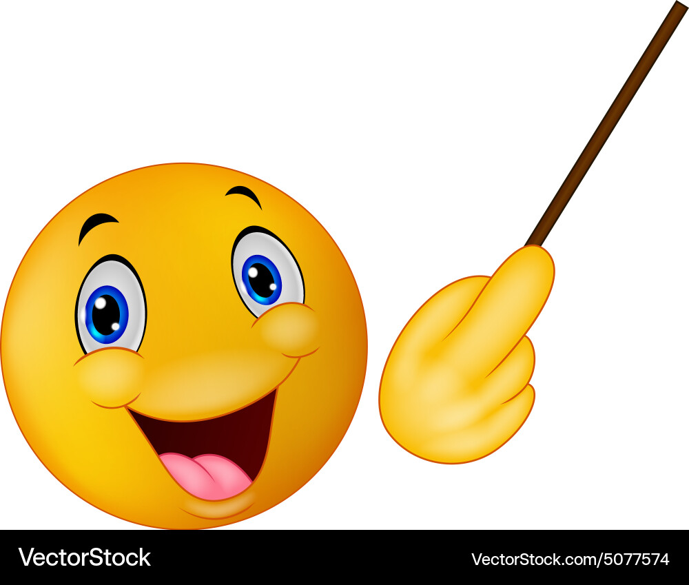 Smiling Smiley Pointer Icon Royalty Free Vector Image