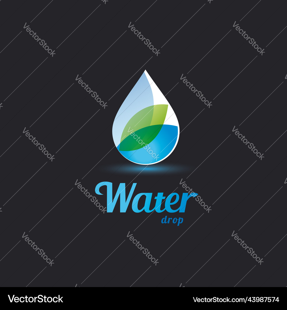 Water drop stylized symbol logo template Vector Image