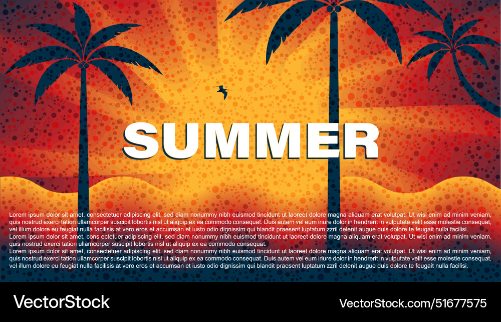 Lovely summer posterabstract minimal backg Vector Image