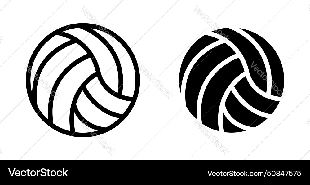 Volleyball Ball Icon Set Beach Volley Ball Symbol Vector Image