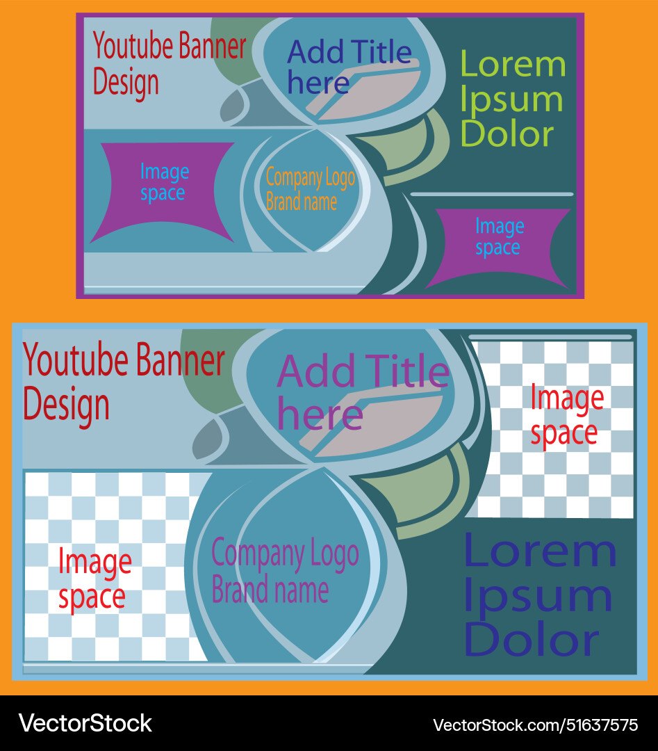 Youtube banner design Royalty Free Vector Image