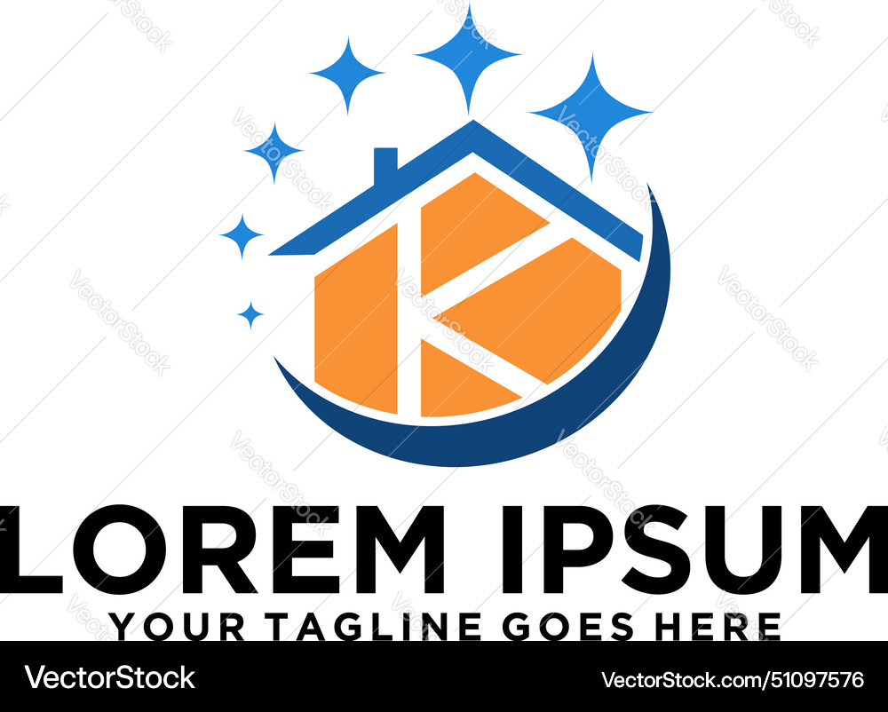 Cleaning service k letter logo Royalty Free Vector Image