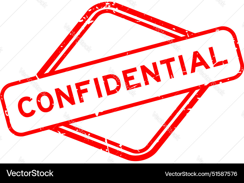 Grunge red confidential word rubber seal stamp Vector Image