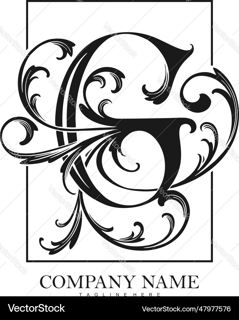 Nostalgic elegant vintage g monogram letter logo Vector Image