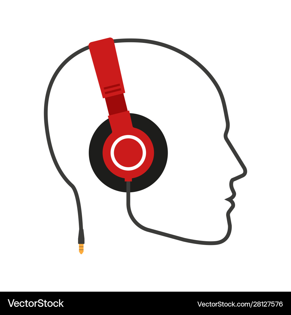 Profile man with headphones Royalty Free Vector Image