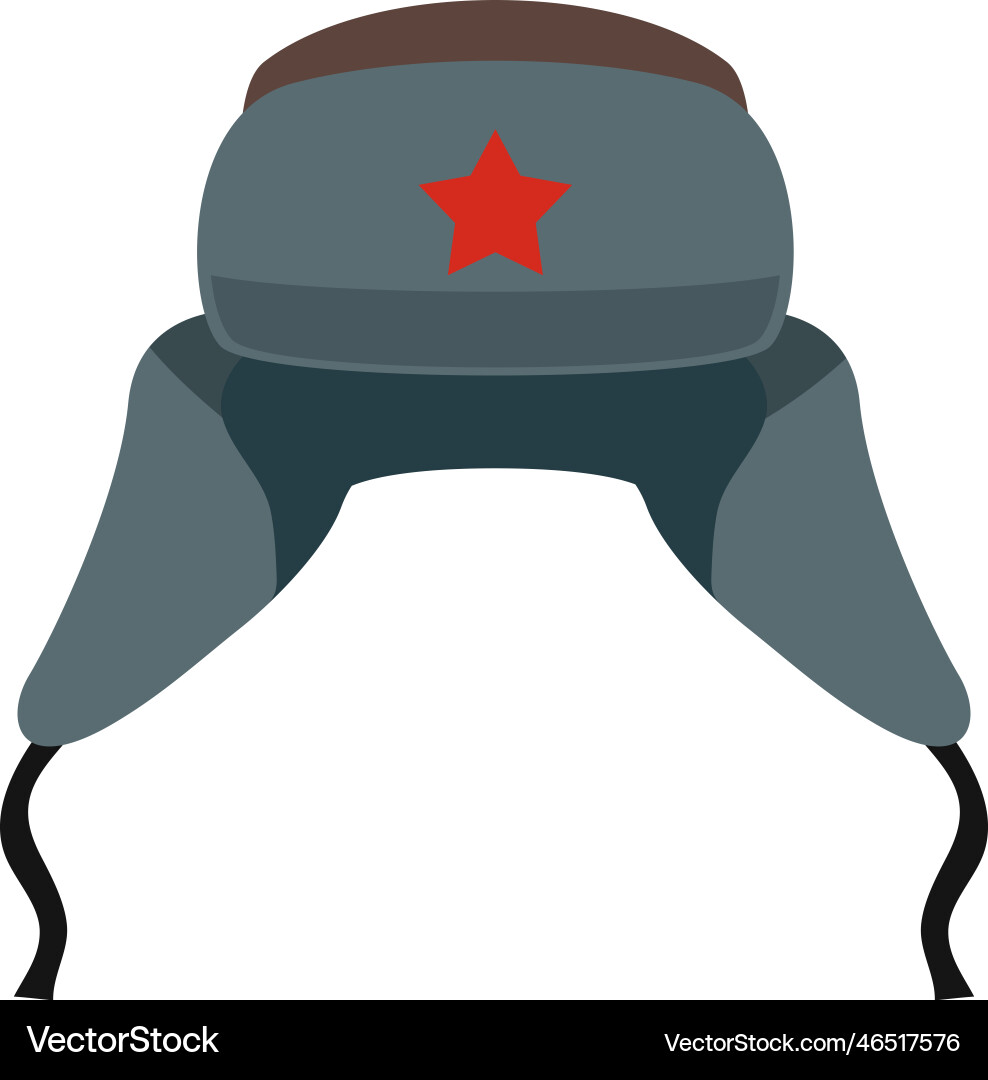 Russian Ushanka Hat with Red Star Royalty Free Vector Image