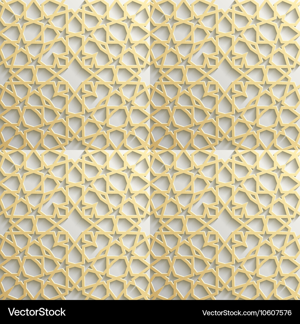 Seamless islamic pattern 3d traditional arabic Vector Image