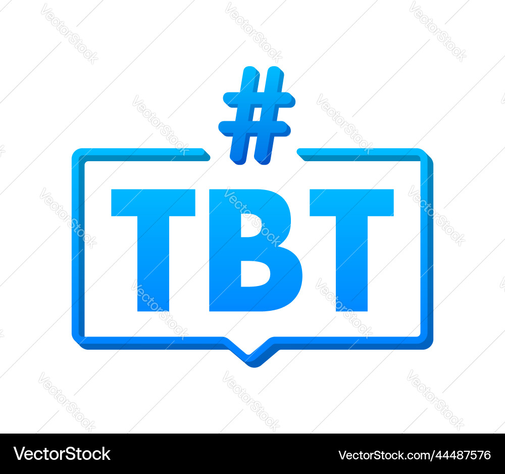 Tbt hashtag thursday throwback symbol Royalty Free Vector