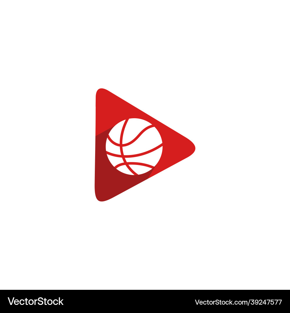 Basketball play video logo symbol template Vector Image