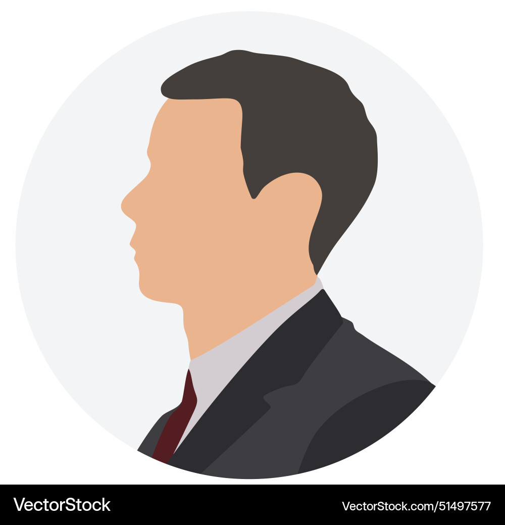 Businessman side portrait Royalty Free Vector Image