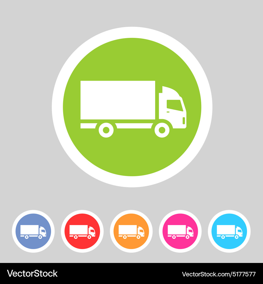 Cargo truck flat icon web sign symbol logo label Vector Image