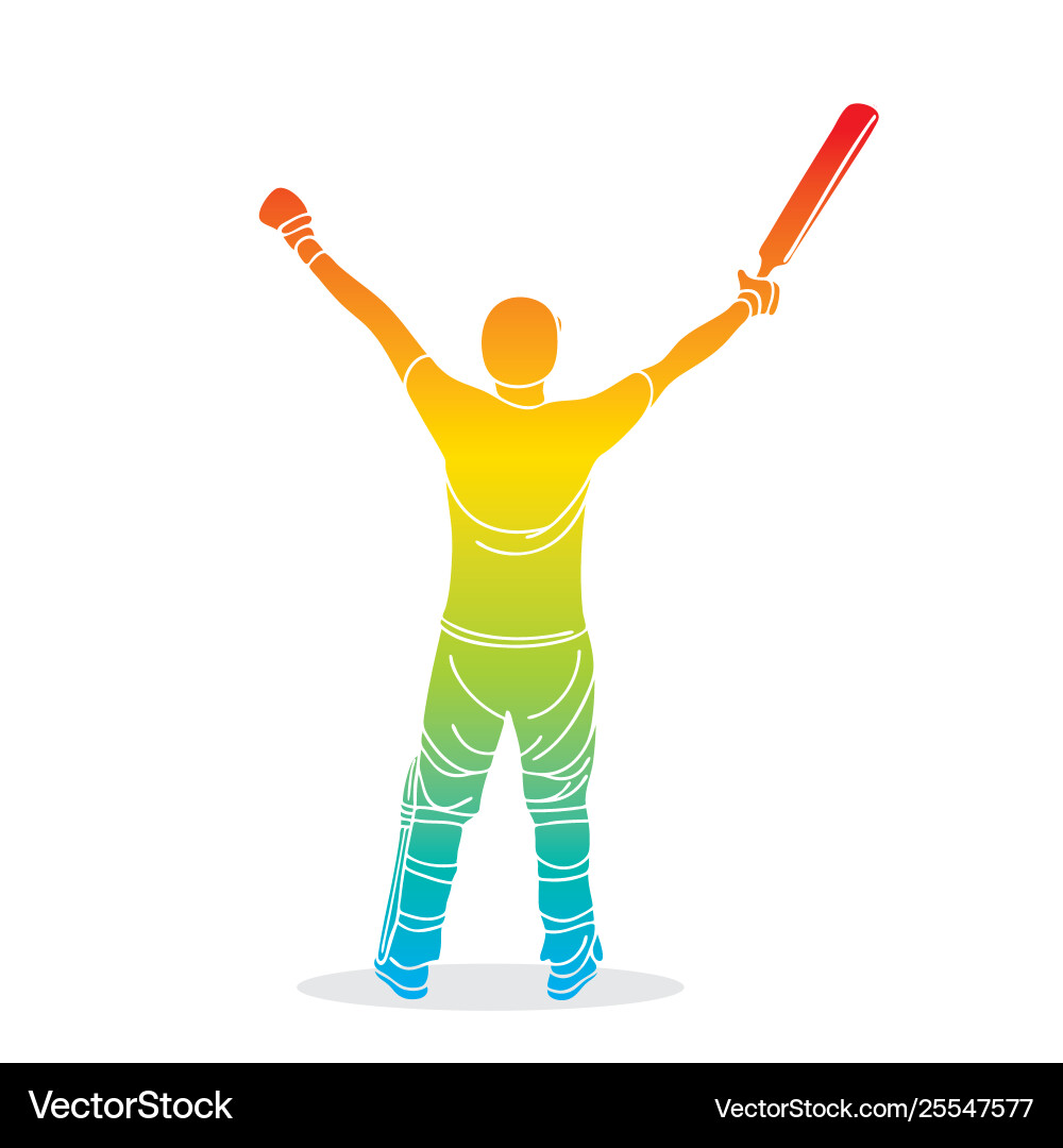 Cricket player hitting big shot Royalty Free Vector Image