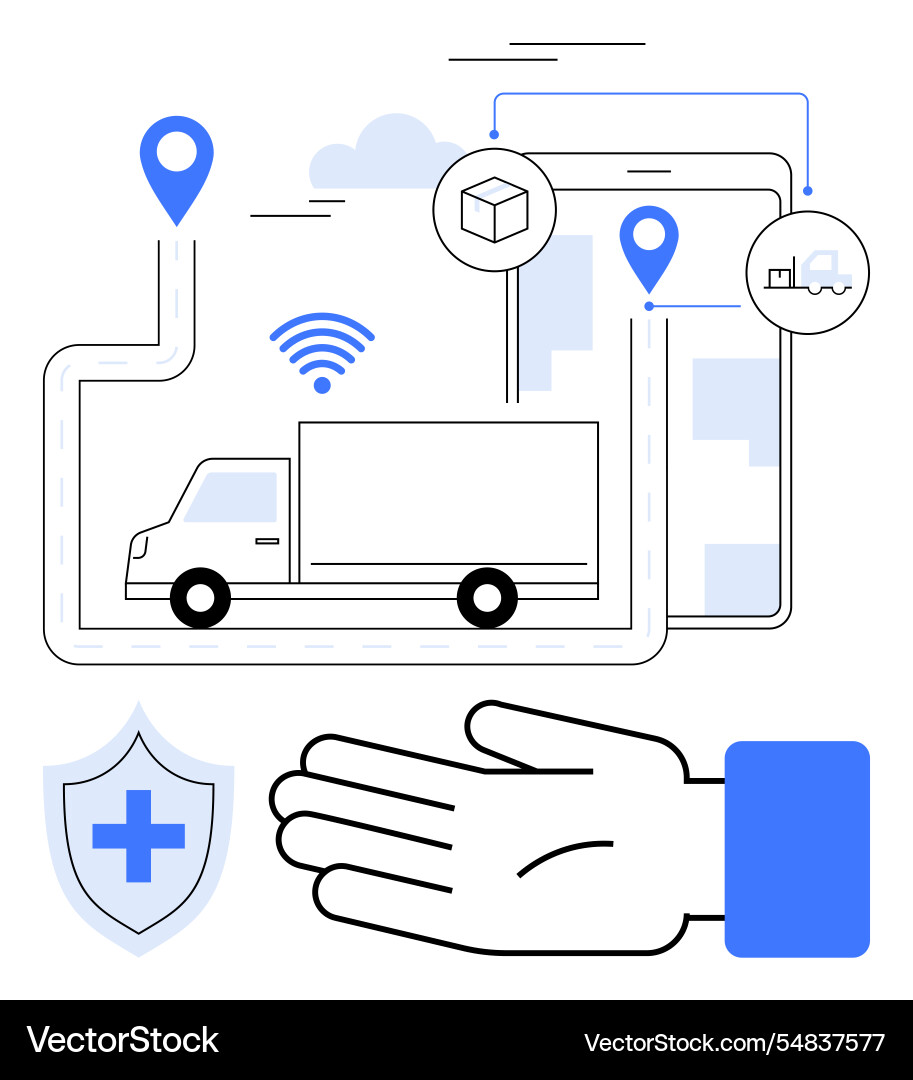Efficient delivery and logistics tracking Vector Image