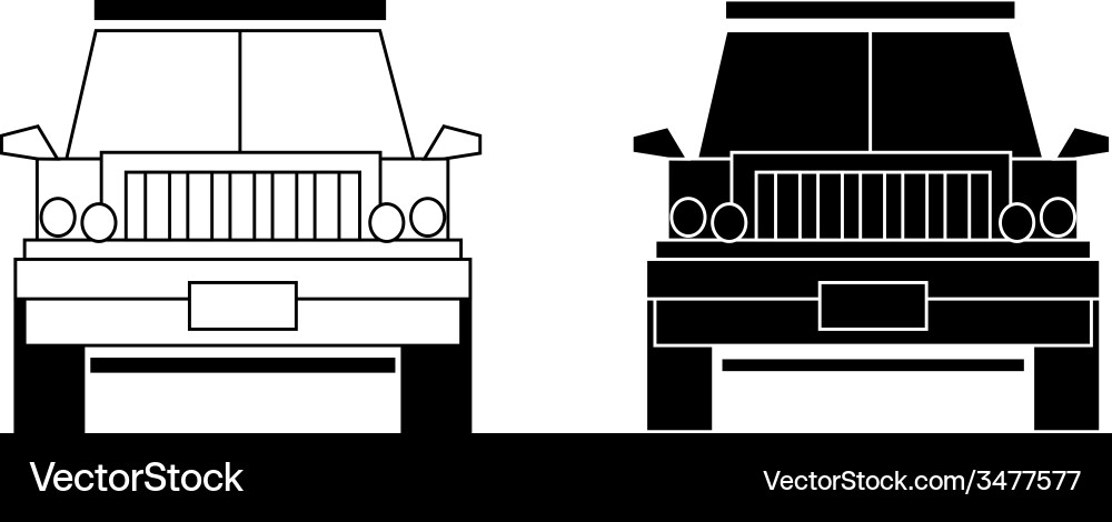 Front view of a car Royalty Free Vector Image - VectorStock