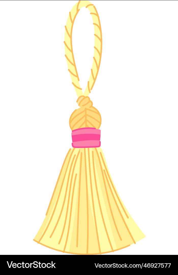 Gold tassel rope cartoon Royalty Free Vector Image