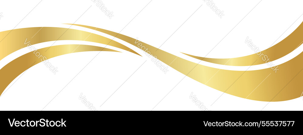 Gold wave curve golden corner shape Royalty Free Vector