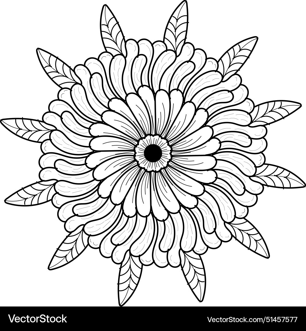 Mandala art design in circle simple Royalty Free Vector