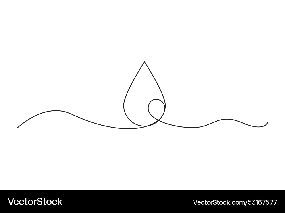 Minimalist water drop line art single Royalty Free Vector