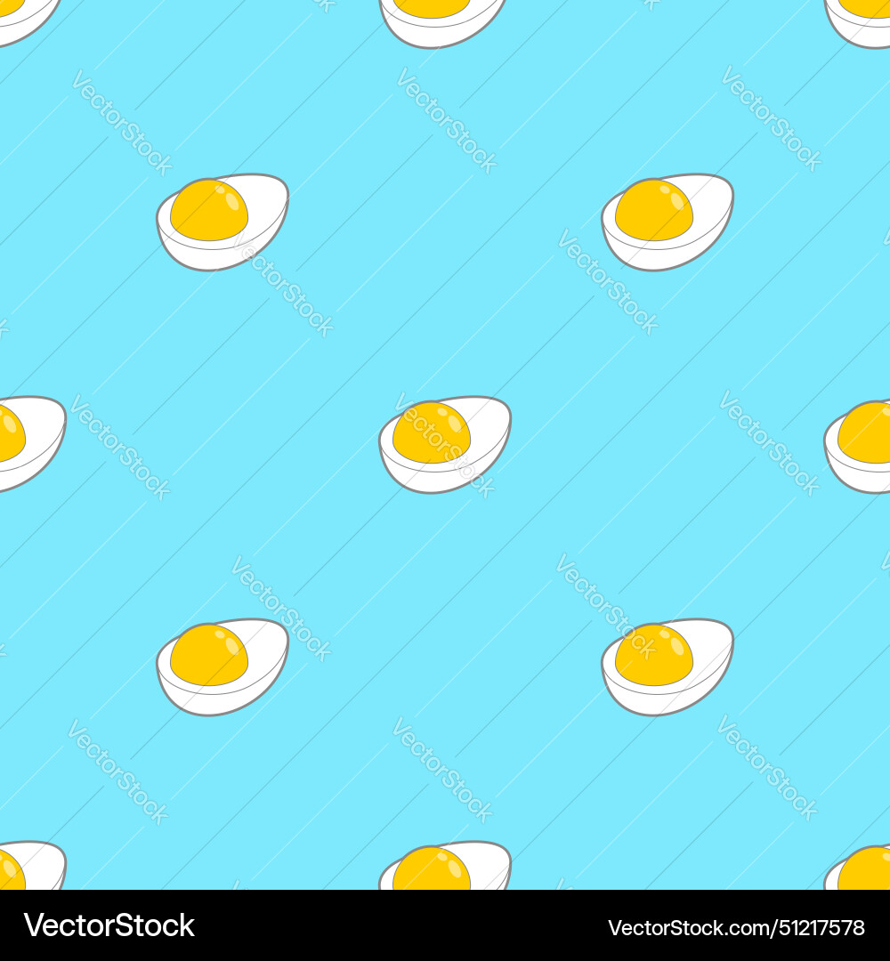 Boiled egg pattern seamless half Royalty Free Vector Image