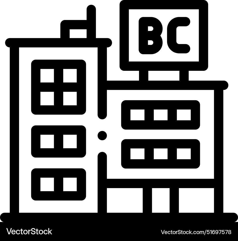 Business center icon thin linear style design Vector Image