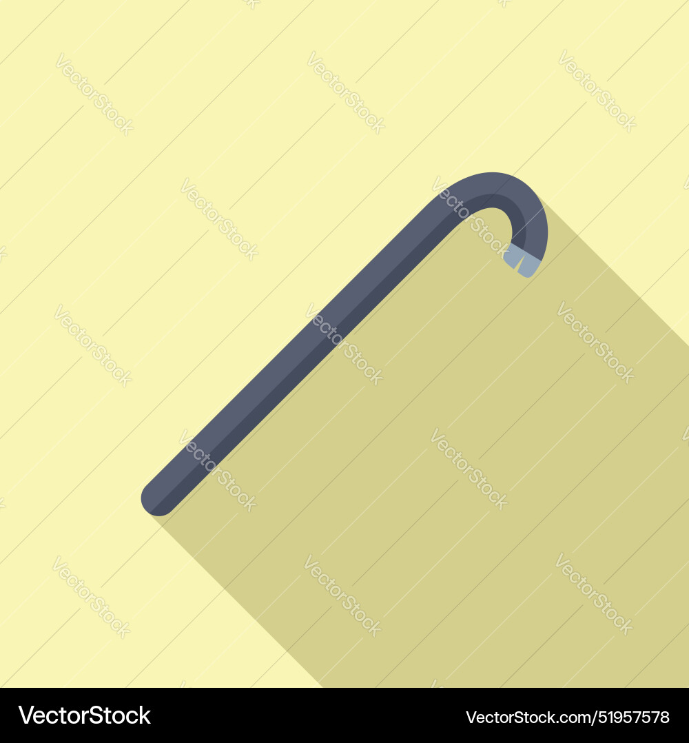 Crowbar tool lying with long shadow Royalty Free Vector