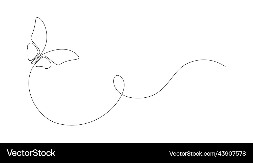 Elegant Butterfly Line Art Royalty Free Vector Image