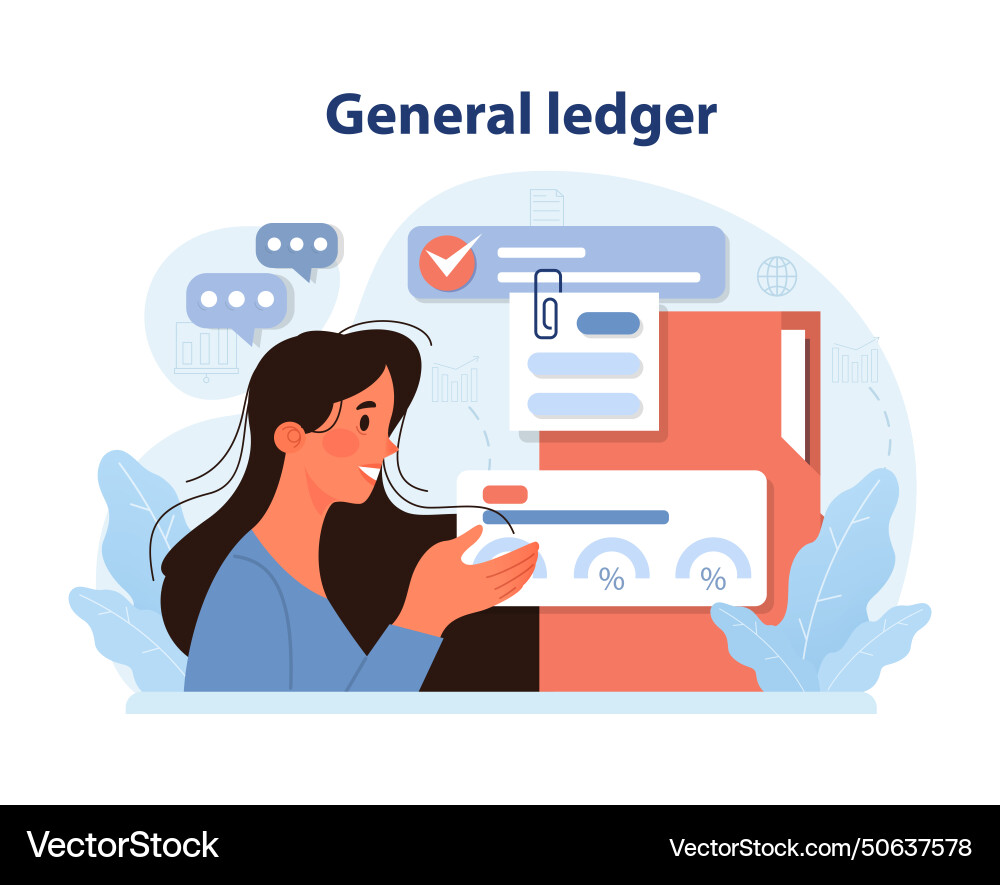 Expertly navigating the general ledger Royalty Free Vector