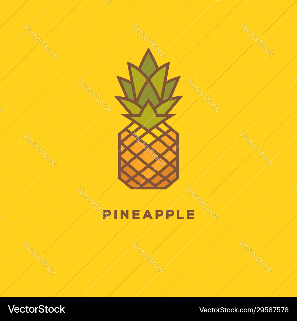 Geometric Pineapple Logo Royalty Free Vector Image