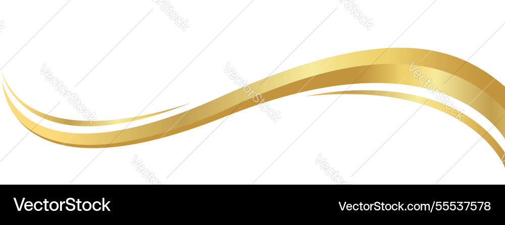 Gold wave curve golden corner shape Royalty Free Vector