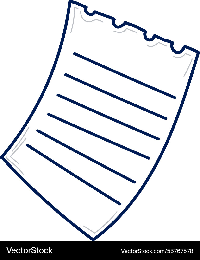 Handdrawn empty paper note sheet Royalty Free Vector Image