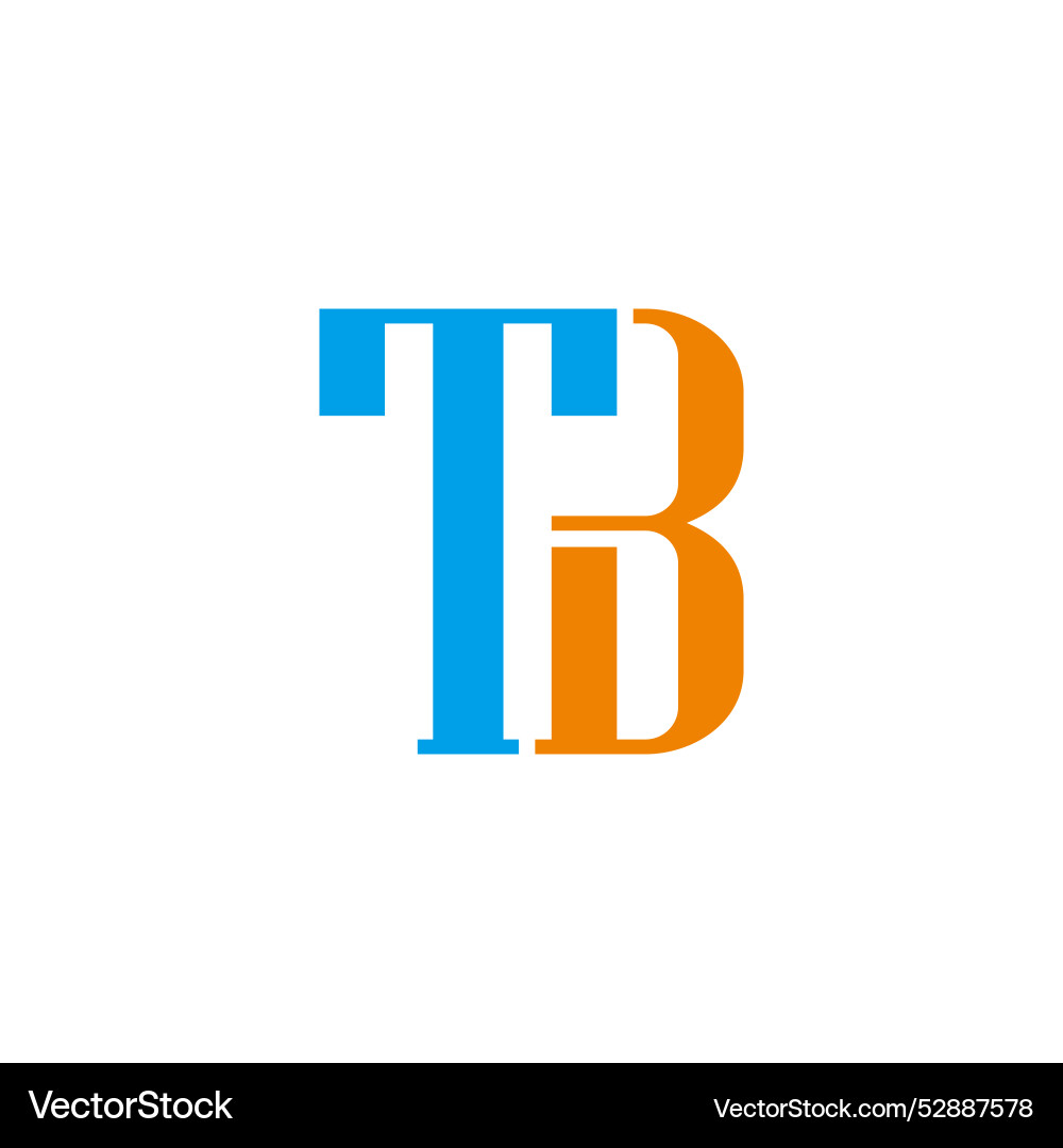 Letter tb simple colorful linked font logo Vector Image