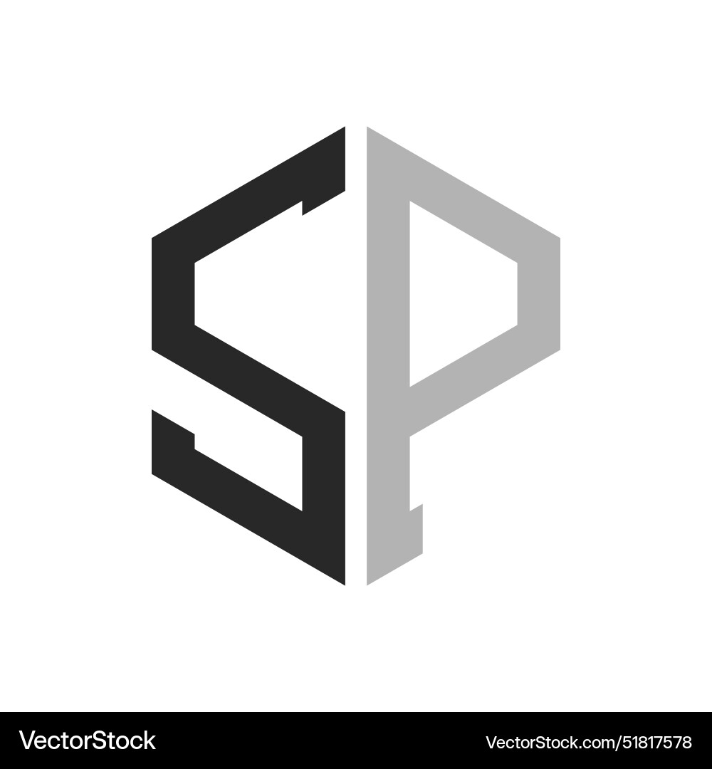 Modern unique hexagon letter sp logo design Vector Image