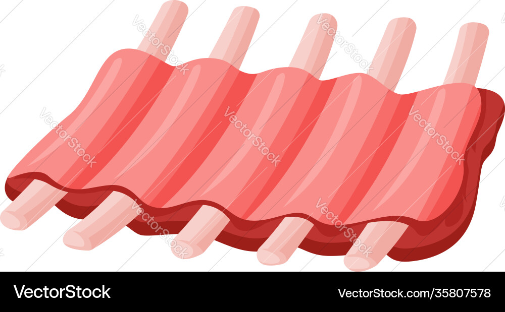 Raw pork ribs icon Royalty Free Vector Image - VectorStock