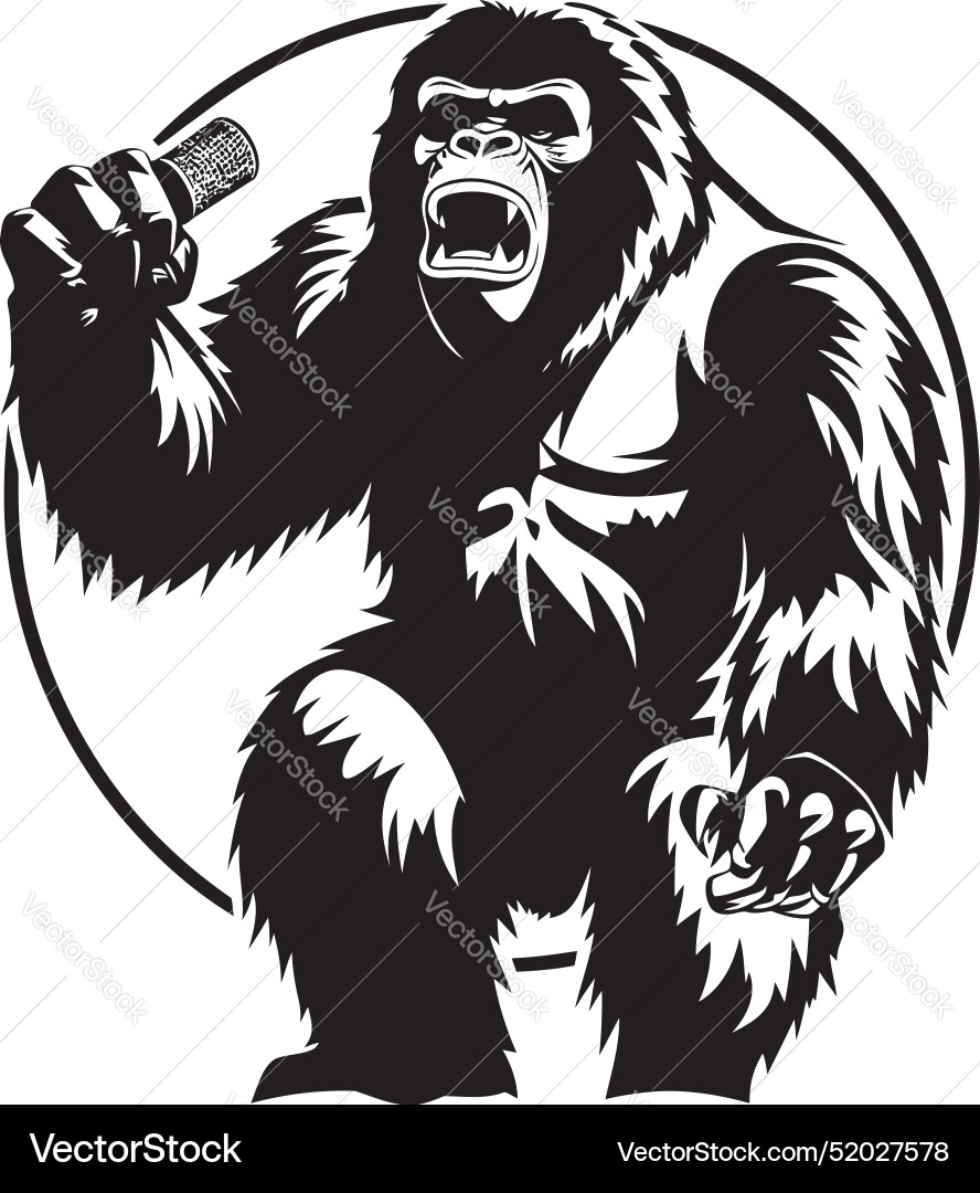 Rhythmic roar badge emblem beat blast black logo Vector Image